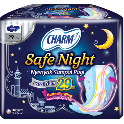 CHARM Safe Night-Pembalut Wanita & Panty Liner CHARM